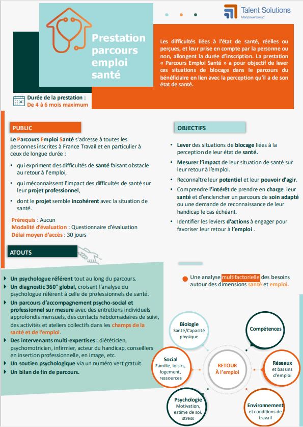 Parcours emploi santé | Talent Solutions marchés publics